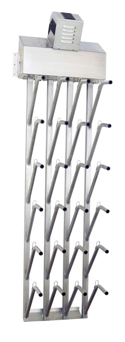 W12fg | Wall mount 12 pr top hung stainless steel boot dryer (24 boots